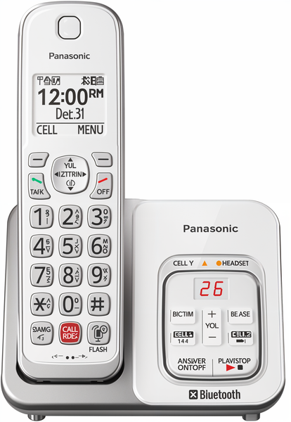 Panasonic White Home Office Cordless Phone with Bluetooth Digital Answ ...